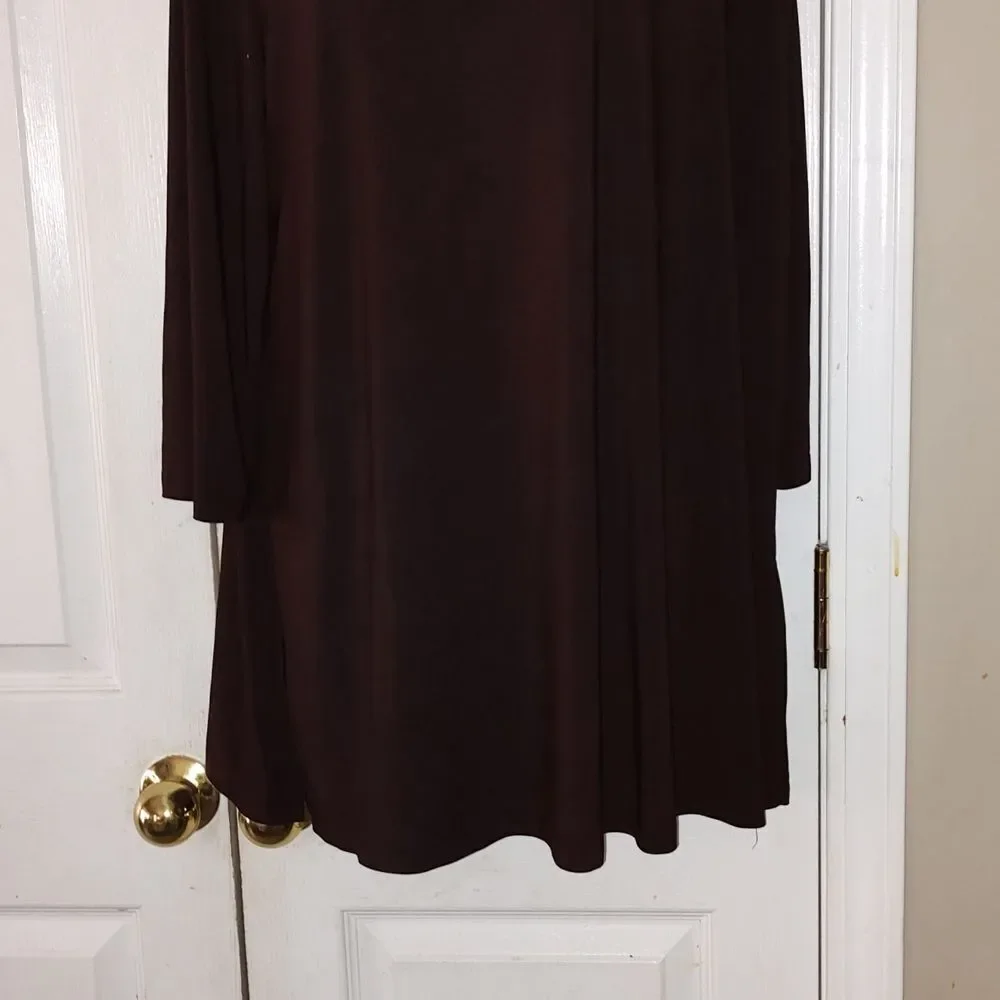 Slinky Brand | Tops | Slinkybrand Chocolate Brown 34th Lengthsleeve ...